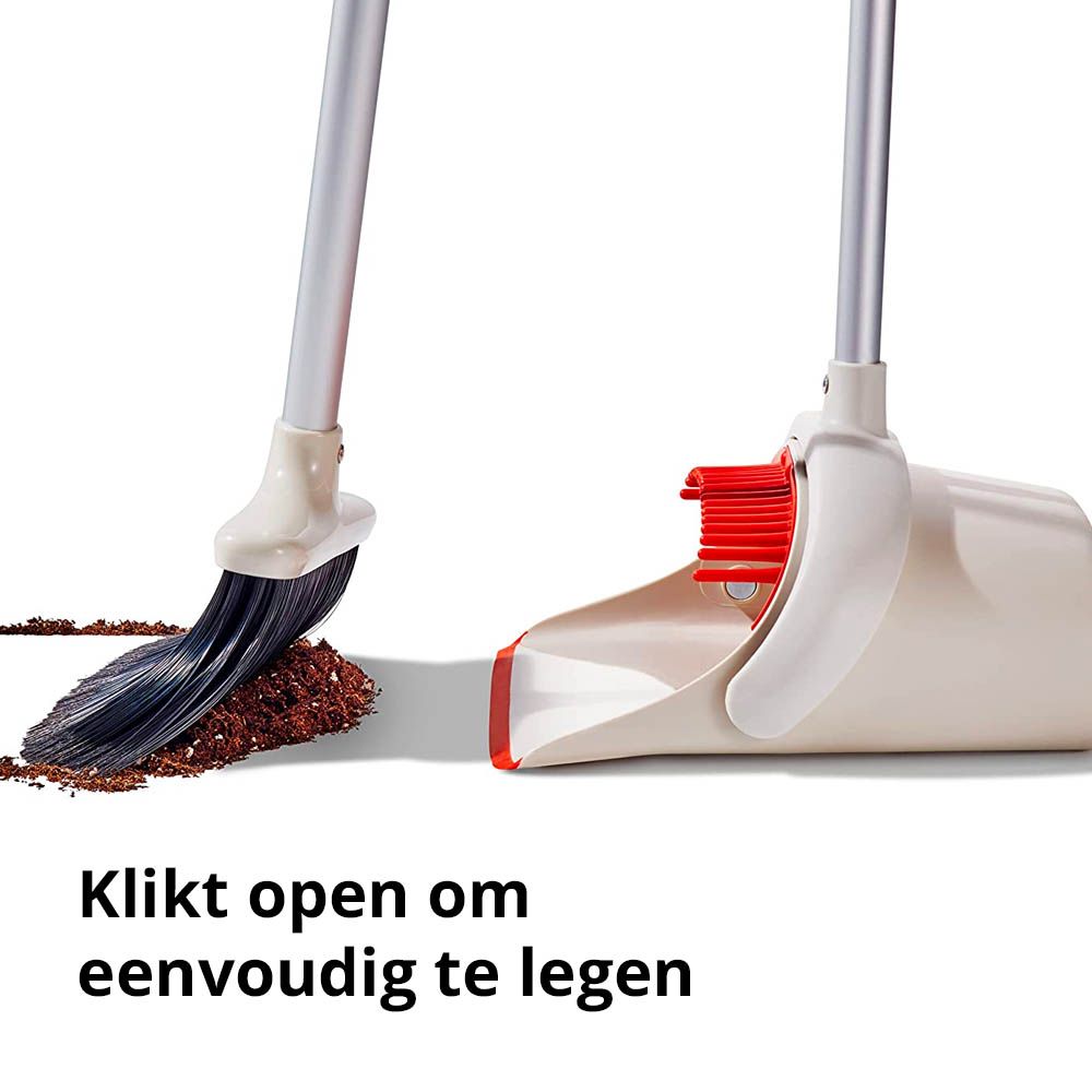 OXO Bezem & Blik – 97 cm – Staand Vegen zonder Bukken – Met Bezemkam