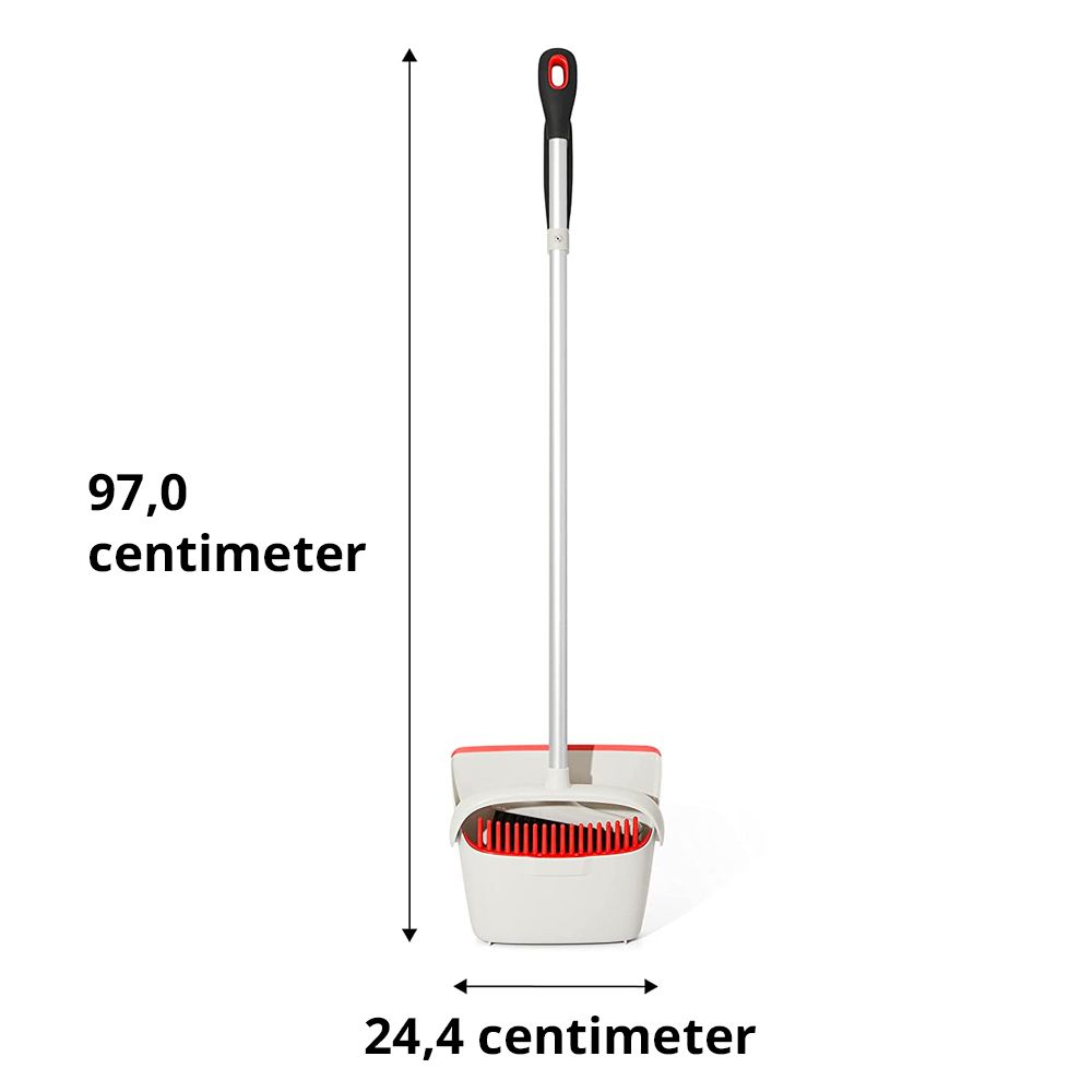 OXO Bezem & Blik – 97 cm – Staand Vegen zonder Bukken – Met Bezemkam